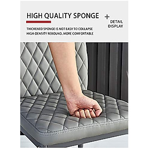 Tansole Dining Chair Set PU Leather Living Room Chair Modern Kitchen Armless Side Chair with Metal Legs for Restaurant Small Household (Grey, Set of 4)
