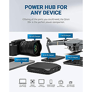 Omni 20+ 20000mah Laptop Power Bank | AC/DC/USB-C/Wireless Battery Backup for Laptops:MacBook Pro/iPad Pro/Dell/Surface | Cameras:Canon/Nikon/DSLR/DJI Drones | Smart Devices:iPhone/Samsung