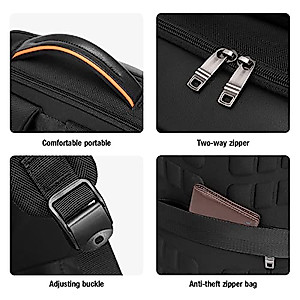 Botimmy Business Backpack for Men Multi-Functional 15.6 Inch Laptop Backpack with USB Charging Water Resistant Travel Durable Men Backpack Airline Approved Black