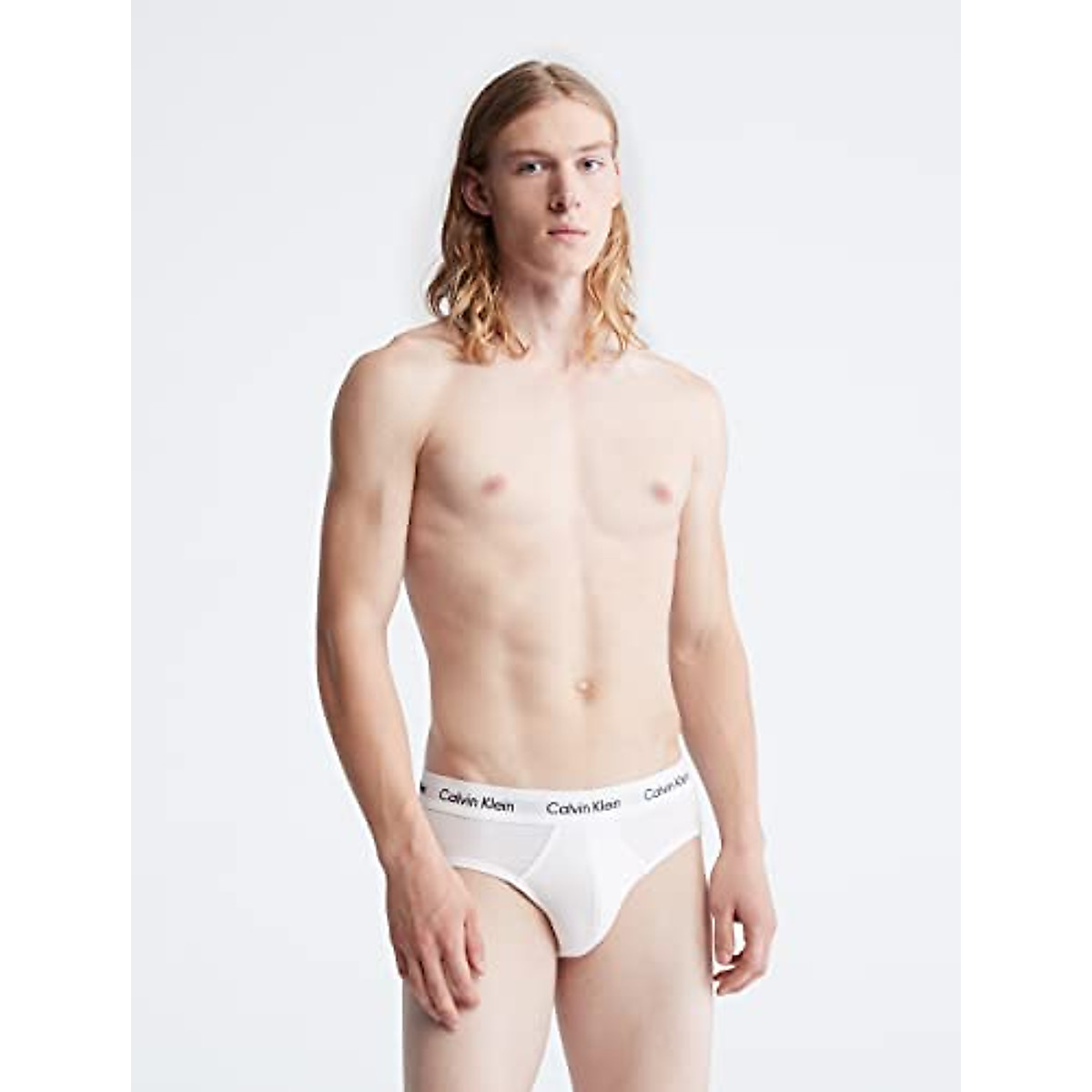 Calvin Klein Men's Cotton Stretch 7-Pack Hip Brief, White, M