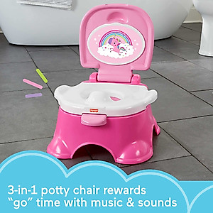 Fisher-Price 3-in-1 Unicorn Tunes Potty Training Toilet Ring and Step Stool for Toddlers