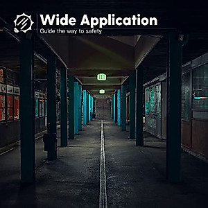 FREELICHT 6 Pack Emergency Light, Emergency Lights for Business + 6 Pack Green LED Exit Sign with Battery Backup