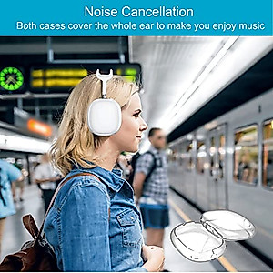 ULITIQ Compatible with Airpod Max Case, (2 Clear Cases+Big Storage Box+2 Desk Holder), Soft Clear Case, Transparent Headphone Protective Cover Air Pod Max Accessories