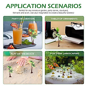 BESPORTBLE 5pcs Model Coconut Palm Tree Coconut Palm Tree Train Scenery Miniature Landscape Scenery for Model Train Railway Architectures Diorama DIY Scenery Landscape Green