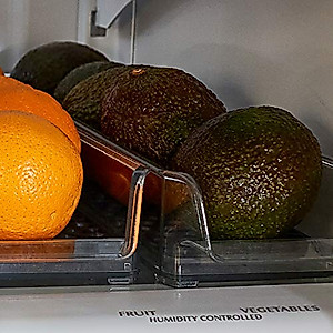 Spectrum Diversified Hexa in-Fridge Small Refrigerator Bin for Storage and Organization of Fruit Vegetables Produce and More, 15 x 4 x 2.25, Clear Frost