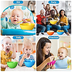 Rtteri 48 Pcs Plastic Bowls 24 oz Cereal Bowls Snack Bowls Colorful Kids Bowls Reusable Microwave Dishwasher Safe Bowls for Dessert Soup Snack Fruit Salad, 6 Colors