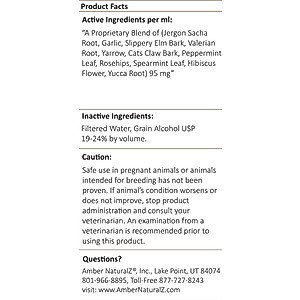 Amber NaturalZ Adizone C Herbal Supplement for Cats | Feline Herbal Supplement for Occasional Soreness, Stiffness, Aches and Discomfort | 1 Fluid Ounce Glass Bottle | Manufactured in The USA