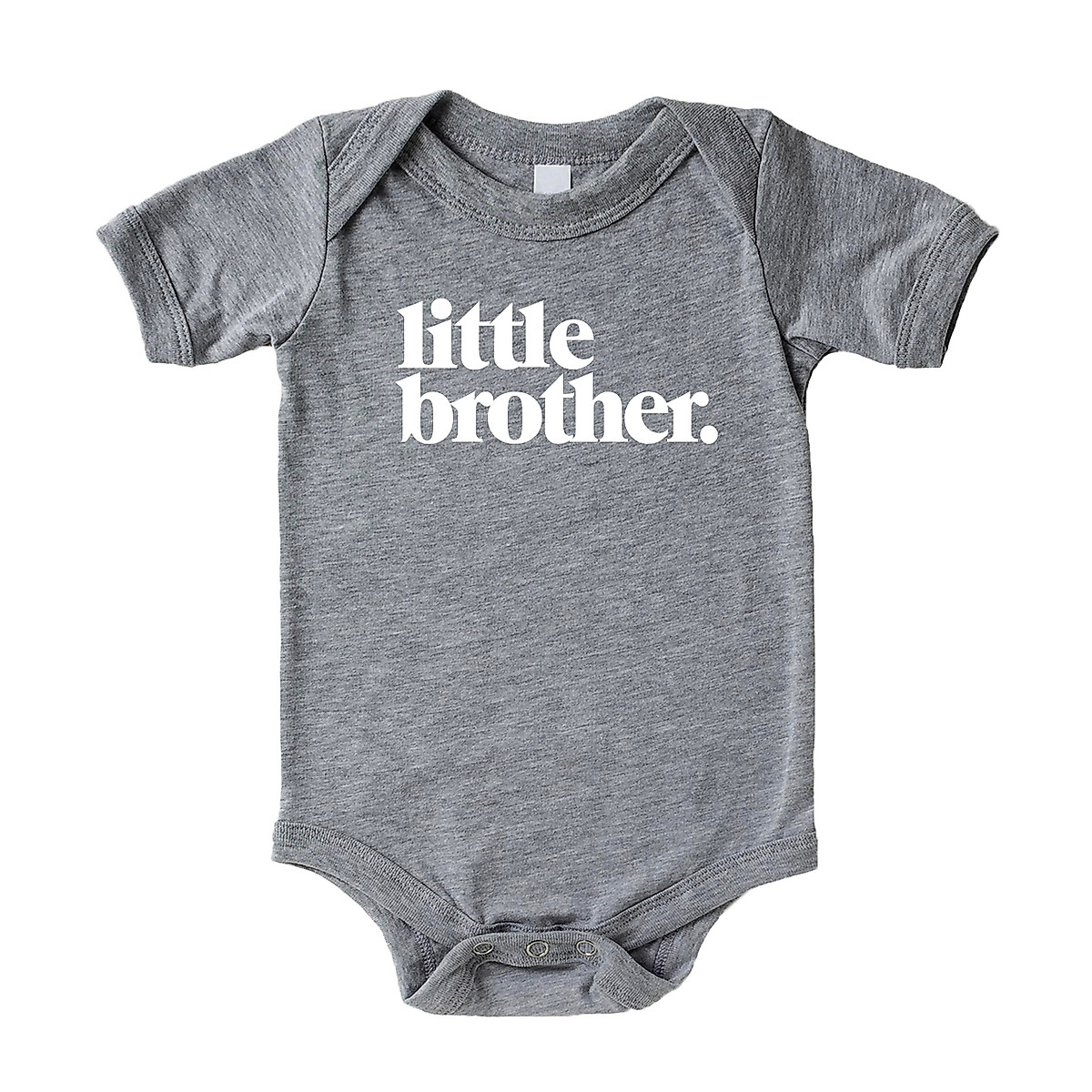 Olive Loves Apple Little Brother Bodysuit for Baby Boys Sibling Outfits Granite Heather Bodysuit Newborn