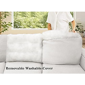 Legend Vansen Modular Sectional Couch,L Shape Sectional Sofa with Pillows,Oversized Sectional Sofa Couches for Living Room,Apartments,Cream