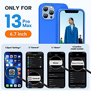 Miracase Designed for iPhone 13 Pro Max Case with Screen Protector,[Soft Anti-Scratch Microfiber Lining],Shockproof Liquid Silicone Rubber Phone Case Cover 6.7 inch(Mediterranean Blue)