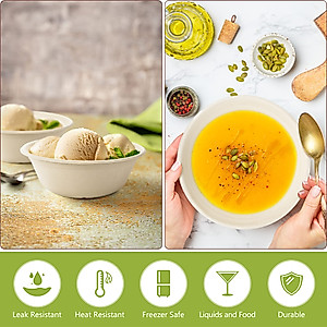 Green Tree Products Disposable Paper Bowls, 32 Oz [50 Pack] Large Bowl-100% Compostable, Biodegradable, Eco-friendly - Convenient for Daily Use for Salad, Hot Soup, and Pasta