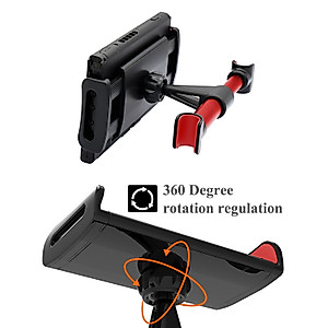 FYOUNG Car Headrest Mount Compatible with Switch/Swith OLED Model 2021, Adjustable Car Holder Compatible with Switch/iPhone/iPad and Other Devices (4"-11")- Red