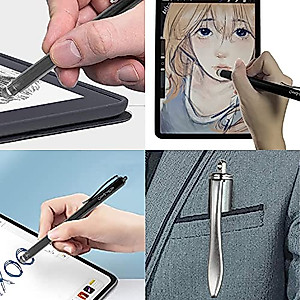 ColorYourLife 3-Pack 5.3'' Micro-Knit Mesh Tip Capacitive Stylus Pens for Touch Screens with Replaceable Fiber Tips, Universal Stylus Pens and Cleaning Cloth (Matt Black, Black, Gun Grey)