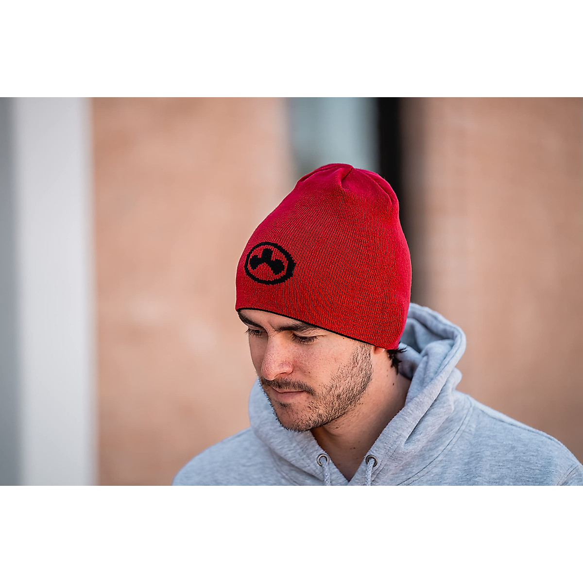 Magpul Standard Reversible Icon Beanie, Black/Red, One Size