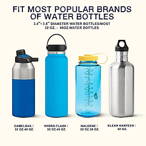 SEVEN SPARTA 2 Pack Car Cup Holder Expander Organizer Adjustable Base, Compatible with Yeti 20/26/30 oz, Hydro Flasks 32/40oz, Nalgenes 30/32/38/48 oz, Other Bottles in 3.4"-3.8" (Black and Silver)