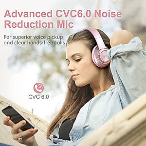 Picun Bluetooth Headphones 100 Hours Wireless Gaming Headphones Over Ear Low Latency Bluetooth 5.0 HiFi Extra Bass, Noise Reduction Mic, Protein Earpads, Foldable Headset for Women Girls Office Class