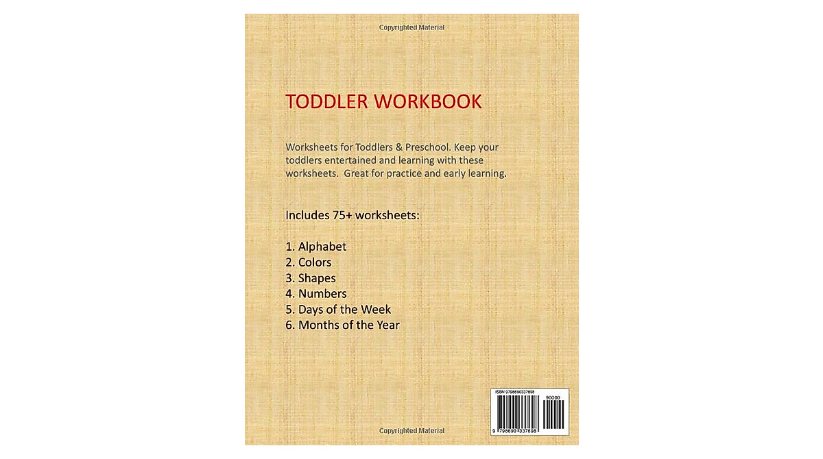 TODDLER WORKBOOK (75+ worksheets), Kids activities, Preschool Learning ...