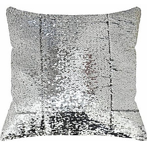 Idea Nuova Reversible Sequin Decorative Pillow, 17x17, Silver