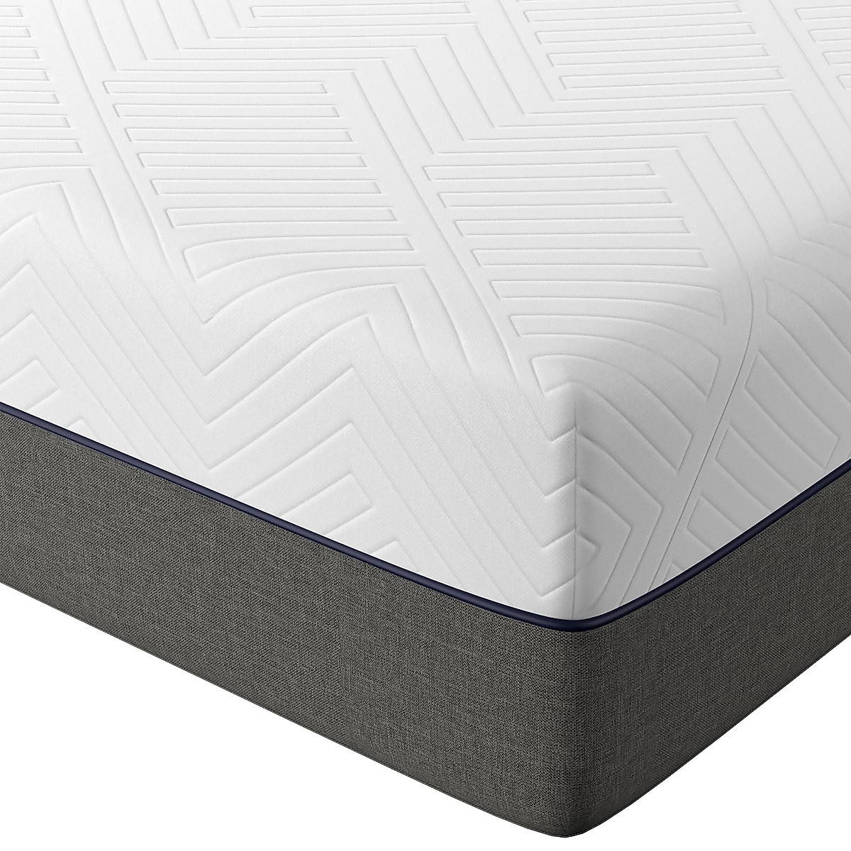 wowttrelax Queen Memory Foam Mattress 10 inch, 60''x78'', 2 Layer for More Supportive and Pressure Relief, Medium Firm Mattress, Soft Removable Cover Mattress Dark Grey White
