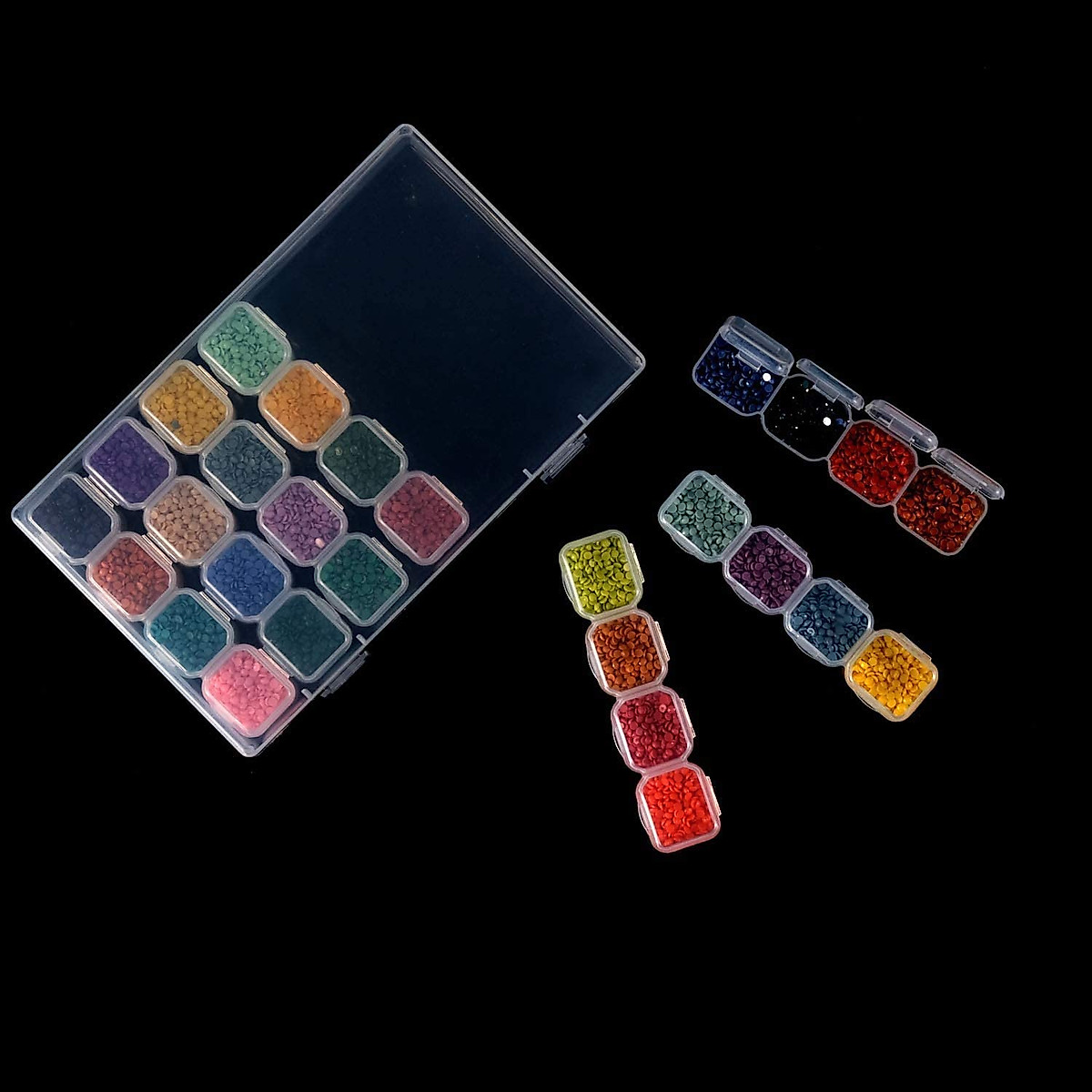 Sympabasic Souffahouse 6 Pack 28 Grids Diamond Painting Boxes 5D Diamond Embroidery Storage Boxes with 256 Pieces Craft Label Marker Stickers (6 Pack)