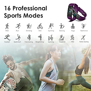 threesheep Fitness Tracker for Men and Women,Fitness Watch Waterproof with Activity Tracker and Sleep Monitor,Smart Watch for Android and iOS Phones(Purple)……