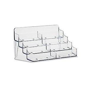 SOURCEONE.ORG 8 Pocket Desktop Clear Acrylic Business Card Holder