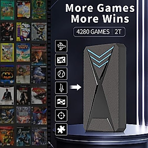 Emulator Console 2T Hard Drive Retro Game Console with Built in 4280 Games, Plug and Play Video Game Console, Game System Compatible with 18 Emulators