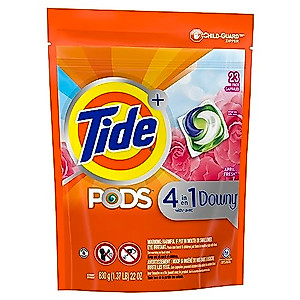 Tide PODS with Downy, Liquid Laundry Detergent Pacs, April Fresh, 23 count