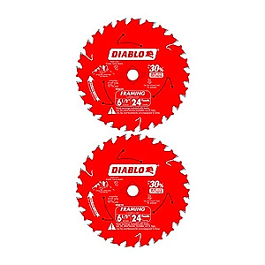 Freud D0624X Diablo 6-1/2-Inch 24-Tooth ATB Framing Saw Blade 5/8-Inch Arbor (4 Pack)