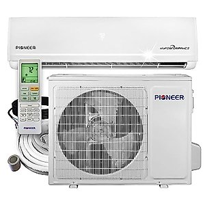 Pioneer® Hyperformance™ 18,000 BTU 20.5 SEER2 Ductless Mini Split Inverter++ Wi-Fi Enabled Air Conditioner Hyper Heat Pump Full Set