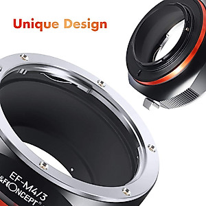 K&F Concept Lens Adapter Compatible for Canon EOS (EF/EF-S) D/SLR Lens to Micro Four Thirds (MFT, M4/3) Mount Mirrorless Camera Body with Matting Varnish Design