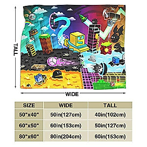 uiuzirv Game Throw Blanket Flannel Printed Super Soft Bed Throw Blanket for Sleepers,Bed,Sofa 50" X40