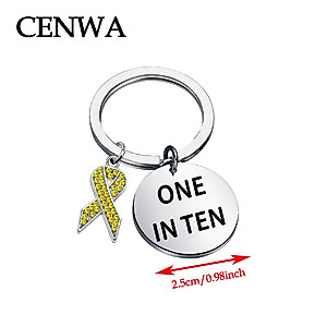 CENWA Endo Awareness Jewelry One In Ten Keychain 1 in 10 Endometriosis Gift For Infertility Mom (ONE IN TEN K)