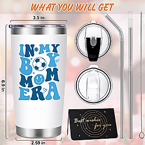Gusgopo Boy Mom Gifts - 20 Oz In My Boy Mom Era Tumbler Set, Stainless Steel Mother Cup for Women Her