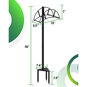 Meykwod Garden Hose Stand, Hose Hanger Freestanding, Water Hose Holder Stake, In ground Heavy Duty Hose Organizer Outdoor, Hose Rack for Outside Yard, Sturdy to Hold 150ft Hose (Metal, Black)