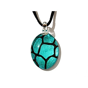 Handmade Dinosaur Egg Style Glass Pendant Glass Blown Necklace Jewelry No.1 - Collection Y2015