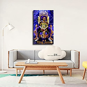 Lebron James Poster Lakers Basketball starl Canvas Art Wal l Poster Fashion Art Interior Aesthetic Decor Art Hometank Desert war Poster Room Decor (No Framde,16x24inch)