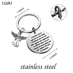 LQRI Caretakers Gift Caregivers Gift Caretaker Like An Angel You Are The Hands of Kindness and Care Keychain Babysitter Nanny Daycare Nurse Caretakers Thank You Gift (sliver)