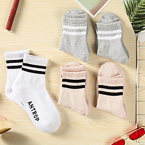 Antrop Women Quater Crew Athletic Running Cotton Cushion Socks (6 Pairs)