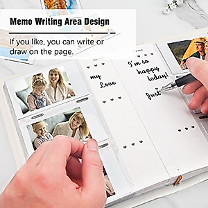 Photo Album for Fujifilm Instax Mini Camera, Polaroid Camera, Instax Photo Album with Memo Areas, 180 Pockets 2x3 Photo Album with Writing Space for Instax Mini 12 11 40 9 7+ Evo Liplay Camera,White