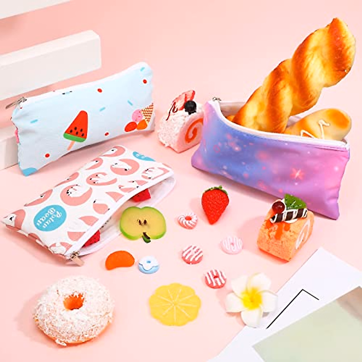 6 Pack Reusable Snack Bags for Kids with Zipper Food Safety Washable Lunch Kids Food Storage Pouch Sandwich Bags Dual Layer Bags (6.9 x 3.7 Inch)