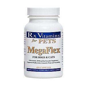 Rx Vitamins MegaFlex Capsules Glucosamine for Dogs & Cats - Hip and Joint Supplement for Dogs - MSM & Glucosamine for Cats - Dog Mobility Supplement - 600 ct.