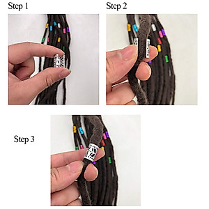 Messen 170 Pieces Dreadlocks Beads Multicolor Aluminum Dread Locks Metal Cuffs Hair Decoration Braiding Hair Jewelry (Not Break Easily)