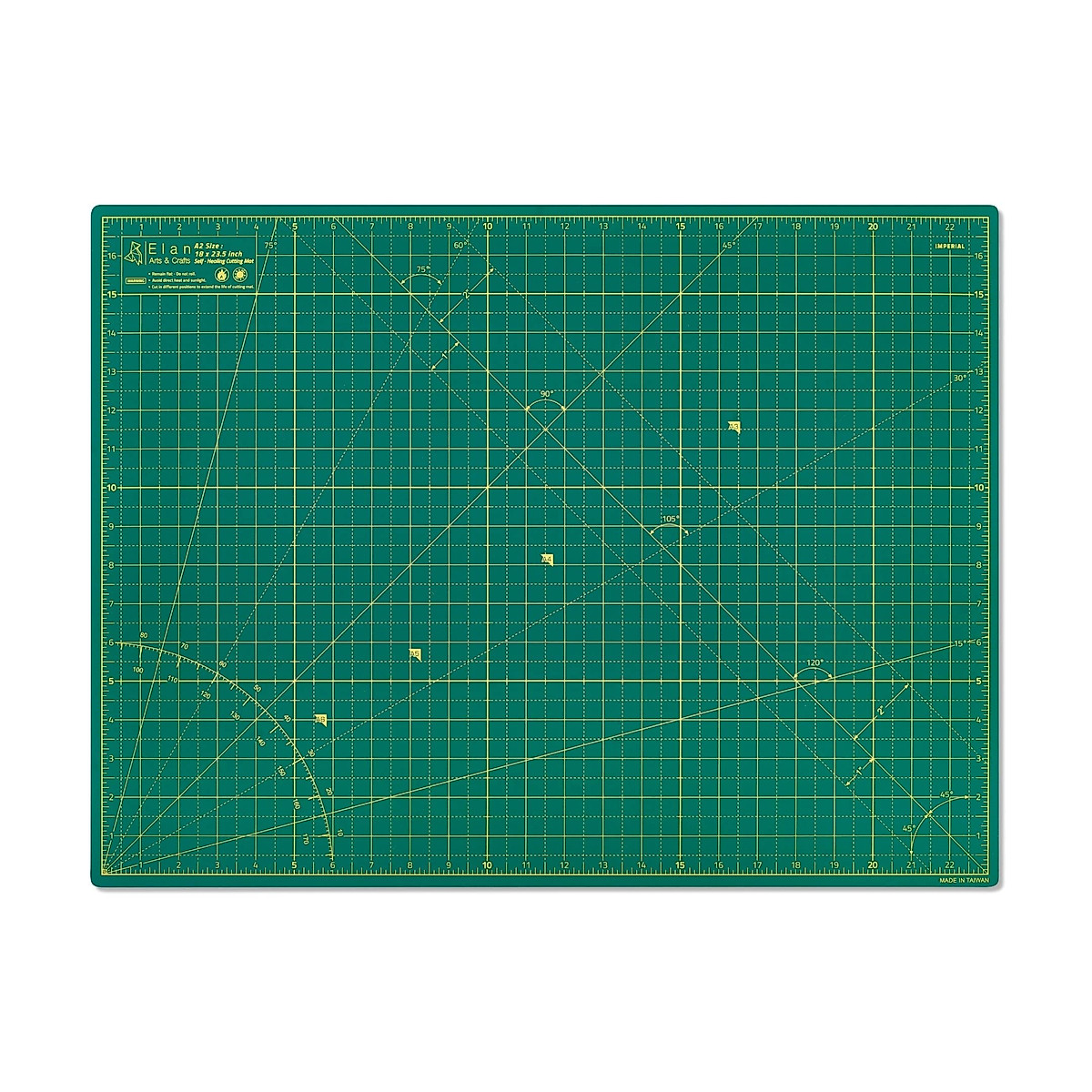 Elan Cutting Mat A2 Green, Self Healing Cutting Mat 18 x 24 INCH, 5-Ply Craft Mat Green, Hobby Cutting Mat 18x24 INCH, Fabric Cutting Board for Crafts, Quilting Cutting Board, Cutting Mats for Crafts