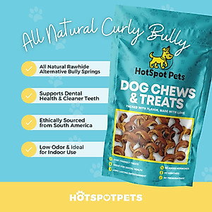 hotspot pets Spring Bully Sticks for Dogs - (12 Pack) Premium All Natural Long Twisted Beef Pizzle Dog Chew Treats - Grain Free Fully Digestible Rawhide Alternative - 6 Inch Stix
