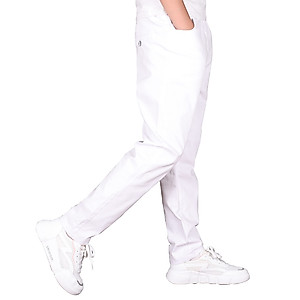 CAMLAKEE Boys' Stretch Pull on Chino Pants Kids School Uniform Yonth Twill Pants White 6-7 Years