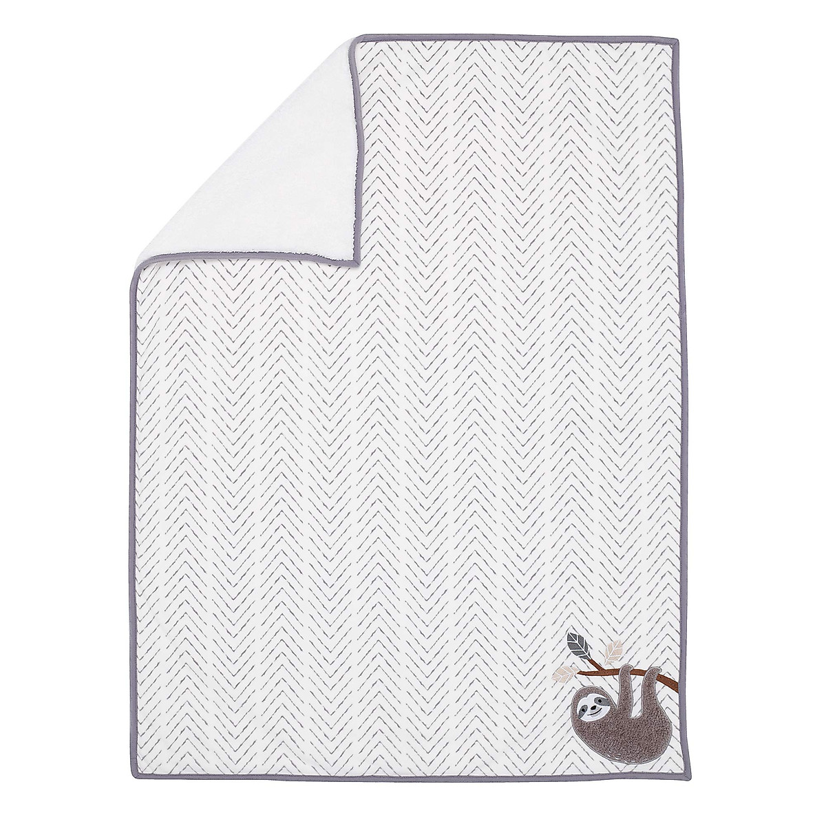 Lambs & Ivy Baby Farm Cow/Sheep Appliqued Gray Luxury Fleece Baby Blanket