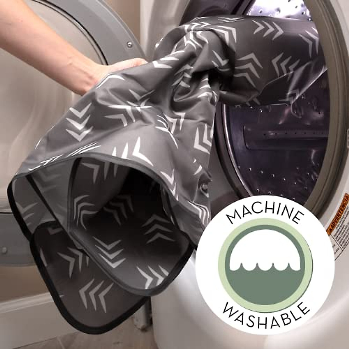 S&T INC. Splat Mat for Under High Chair, Water Resistant Floor Mat, 42 Inches by 42 Inches, Grey Scatter