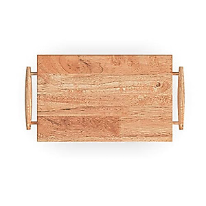 Home Styles Black Dolly Madison Prep and Serve Kitchen Cart with Natural Top, Locking Casters, Two Drawers, Two Storage Cabinets