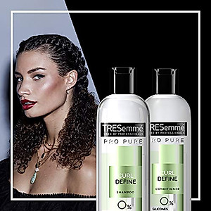 TRESemmé Pro Pure Shampoo Sulfate-Free for Curly & Define Hair with 0% Sulfates, Parabens, Mineral Oils and Dyes, 16 Oz, Pack of 4